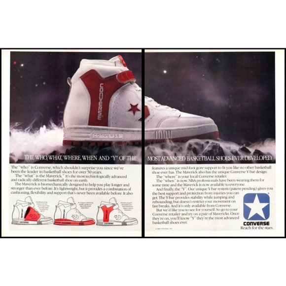 Converse | Art | 985 Converse Maverick High Top Sneaker 2 Page Vintage ...